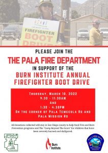 Firefighter Boot Drive - Pala Tribe