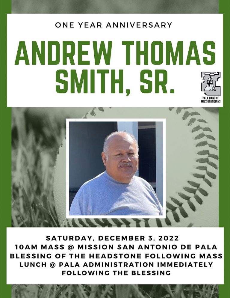 Memorial: Andrew Thomas Smith, Sr. (1962-2021) - Pala Tribe